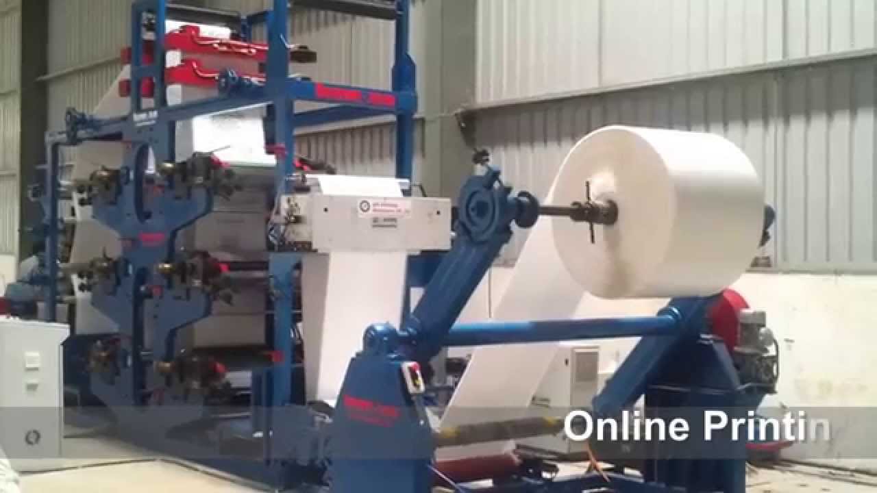 JPI Roll to Roll Online Flexo Printing Machine - YouTube