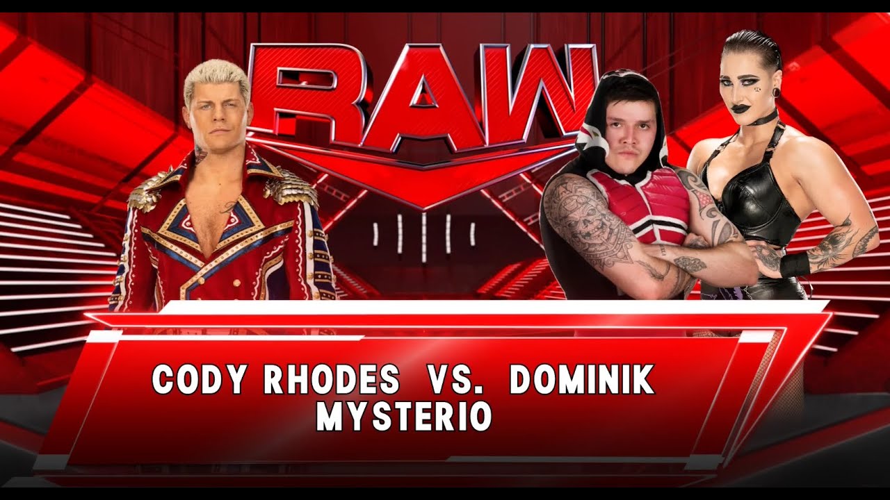 Cody Rhodes Vs Dominik Mysterio & Rhea Ripley RAW [WWE 2K23] - YouTube