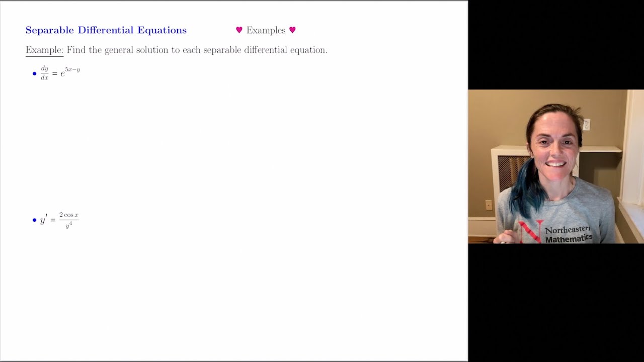 Separable Differential Equations (examples) - YouTube