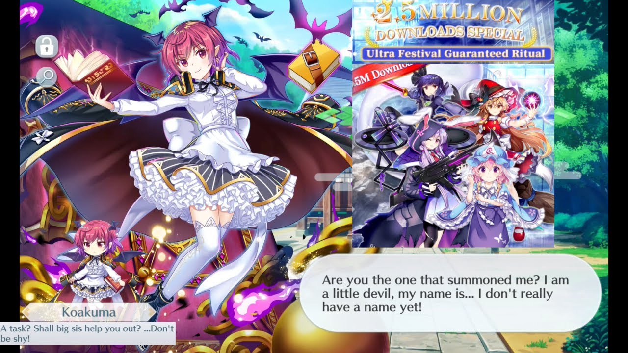 Touhou LostWord Global - We do a little rolling: E1 Koakuma, Ultra ...