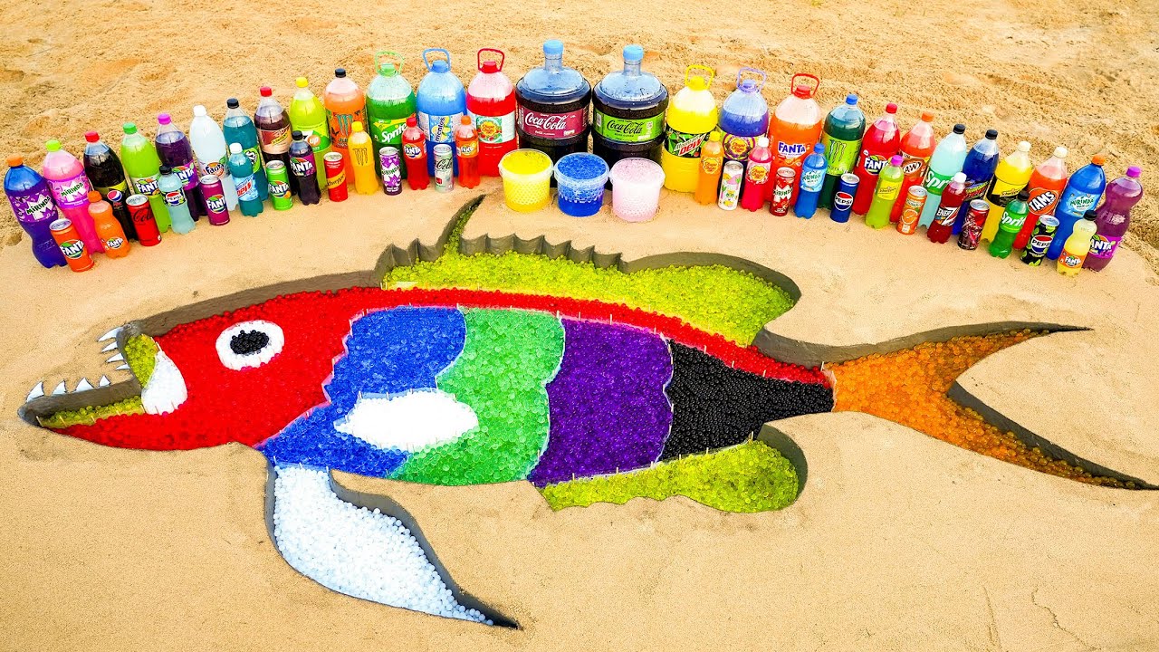 How to make Rainbow Anthias Fish with Orbeez, Big Coca Cola, Mtn Dew ...