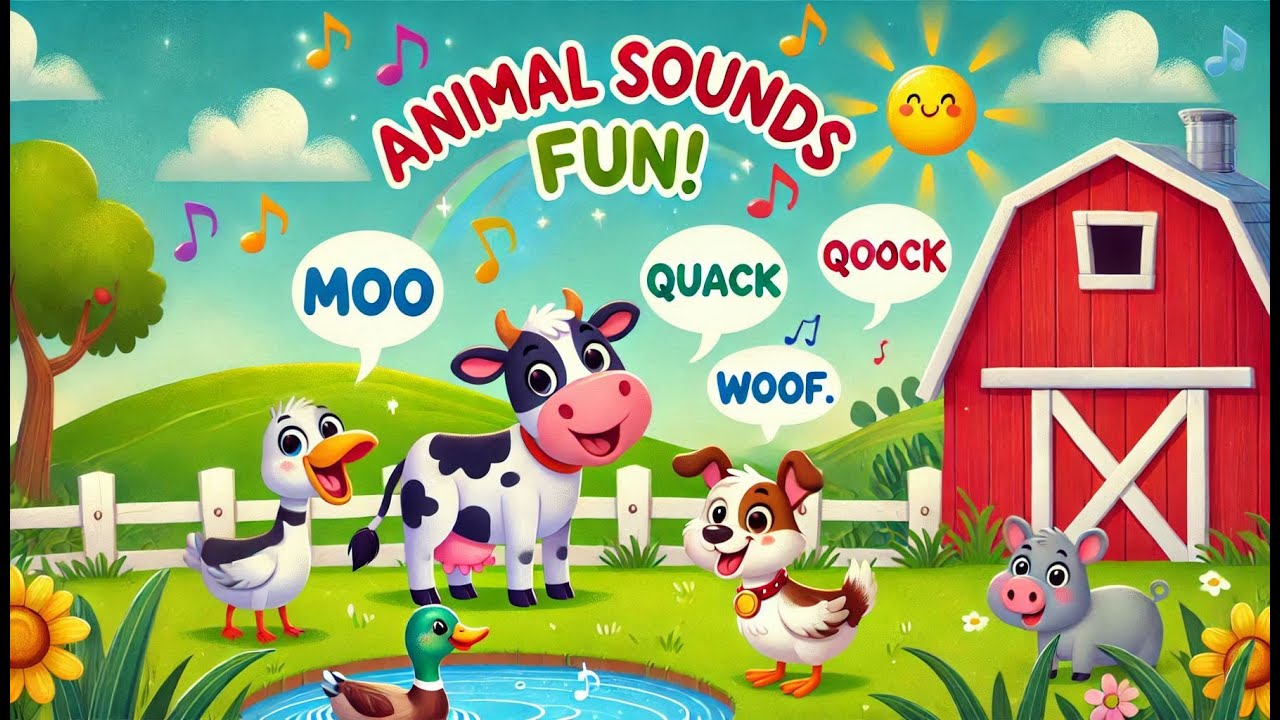 Animal Sounds Song | Learn Farm Animal Noises for Kids | Nursery Rhymes ...