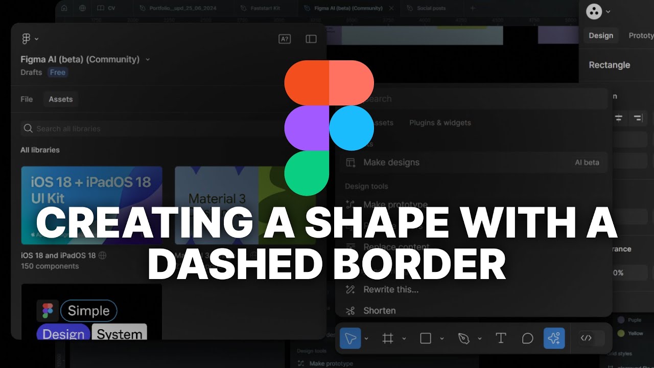 Creating a shape with a Dashed border in Figma | [2024] - YouTube