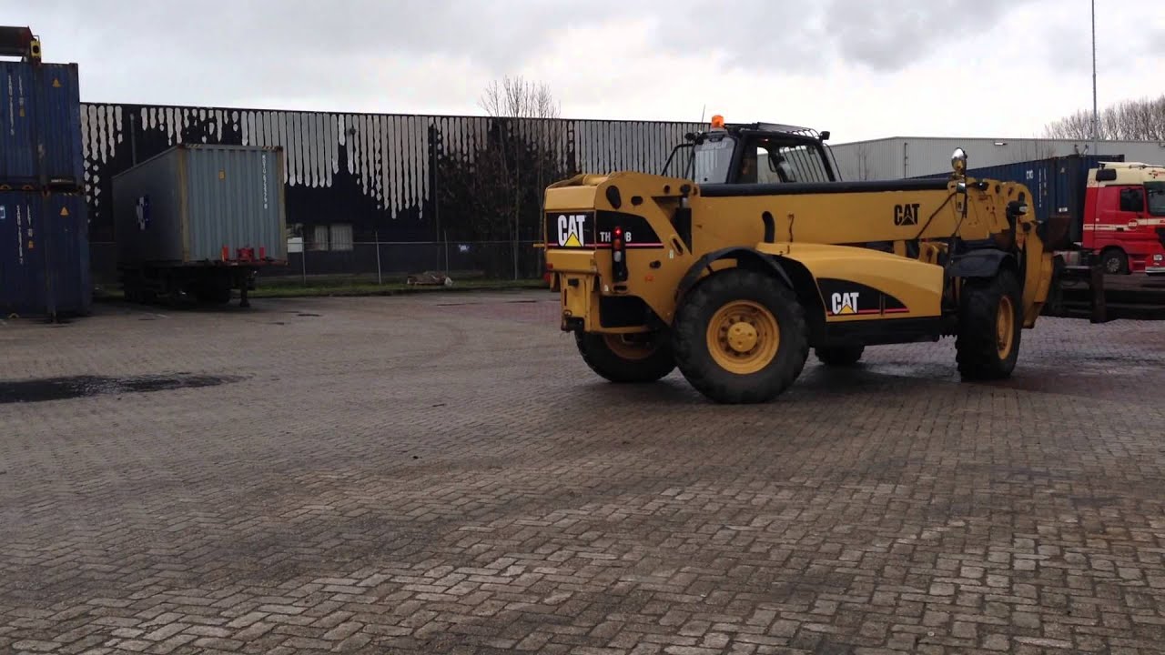 CAT TH580B - rising the mast sky high! @Holland Machinery - YouTube