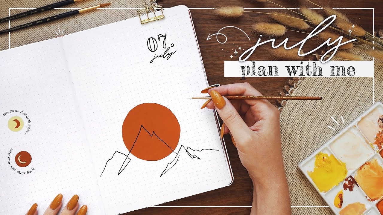 July 2021 Bullet Journal Plan With Me | Simple BuJo Set Up - YouTube