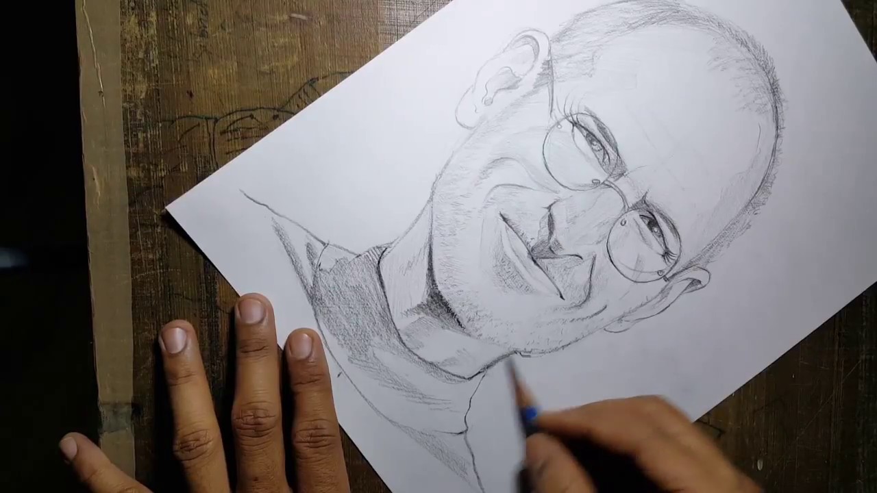 how to draw face of Steve Jobs sketch for all - YouTube