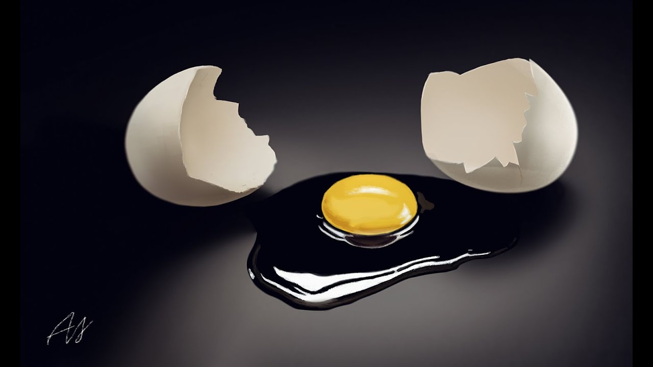 Photoshop Digital Speed Painting Crashed Egg - YouTube