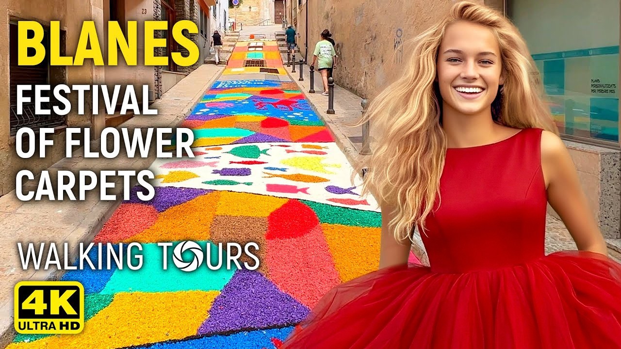4K Blanes (Catalonia, Spain) Festival of Flower Carpets Walking Tour • June 2023 - YouTube