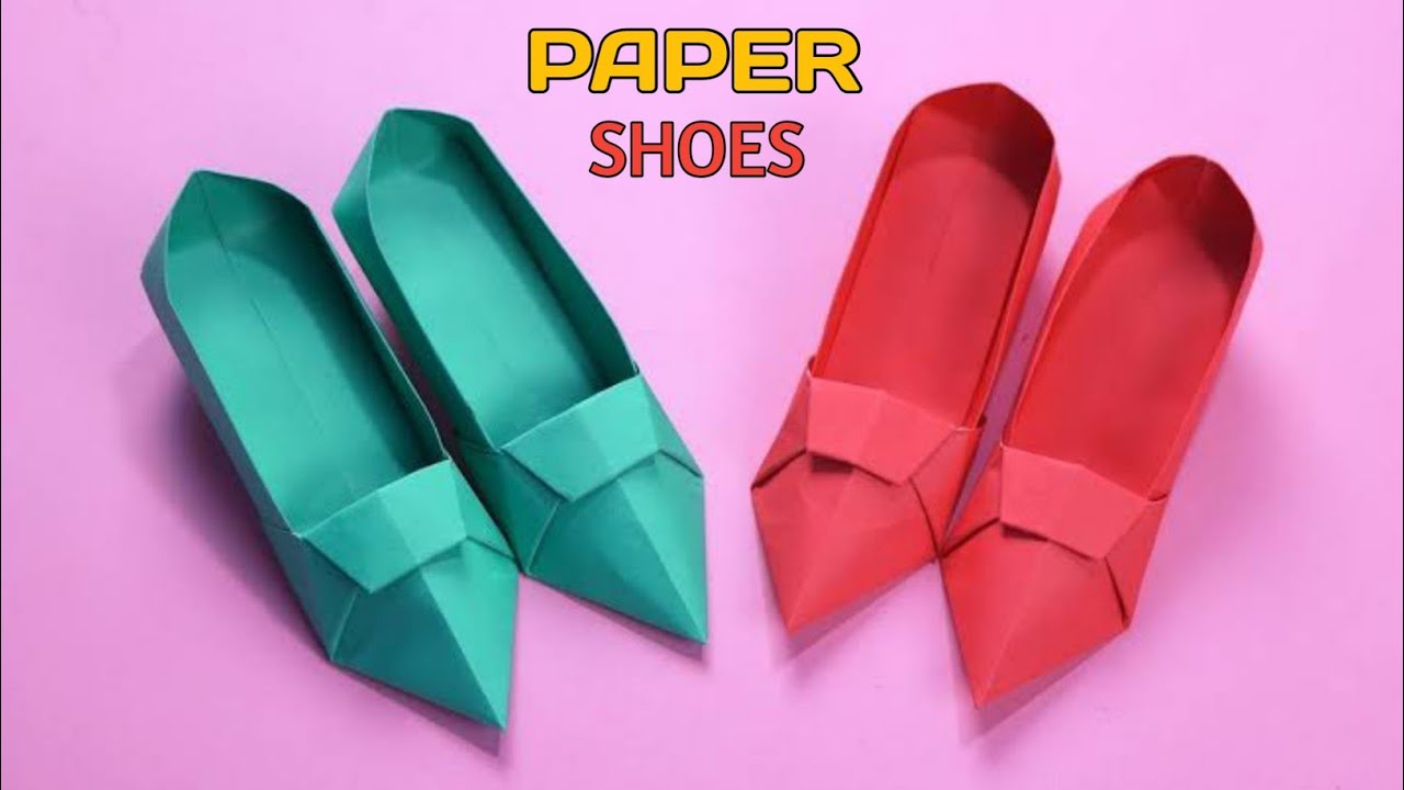 How to make a Mini Paper Shoes | DIY MINI PAPER SHOES | Origami Shoes ...