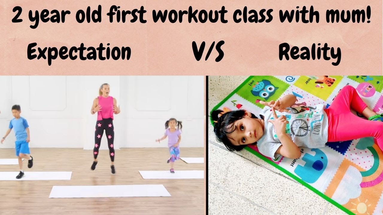 2 year old first workout class with Mom I I was not expecting this ...