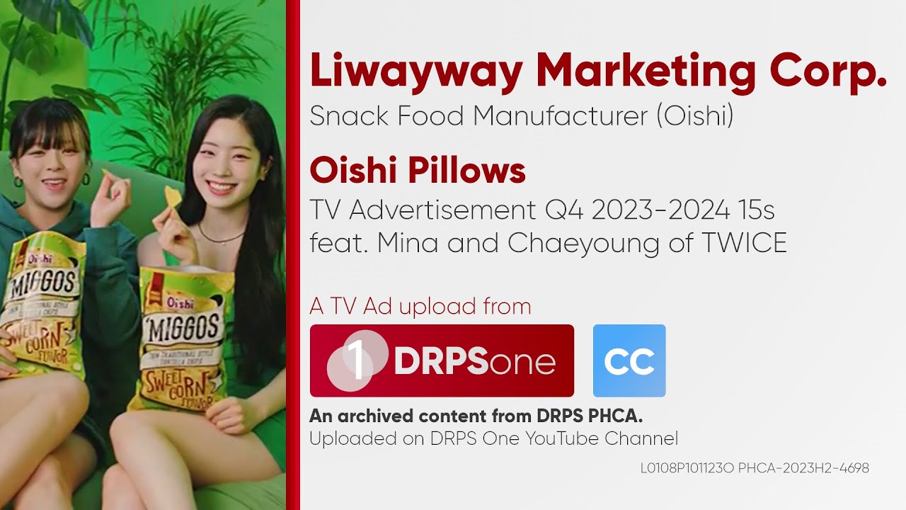 Oishi Pillows TV Ad Q4 2023-2024 15s with Mina and Chaeyoung of TWICE ...