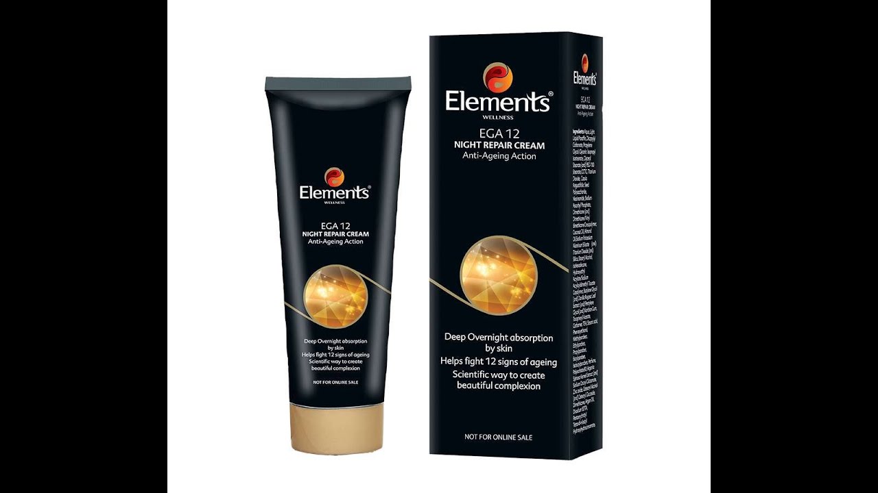 Elements Wellness EGA 12 Night Repair Cream | 25ml | Anti-ageing Cream ...