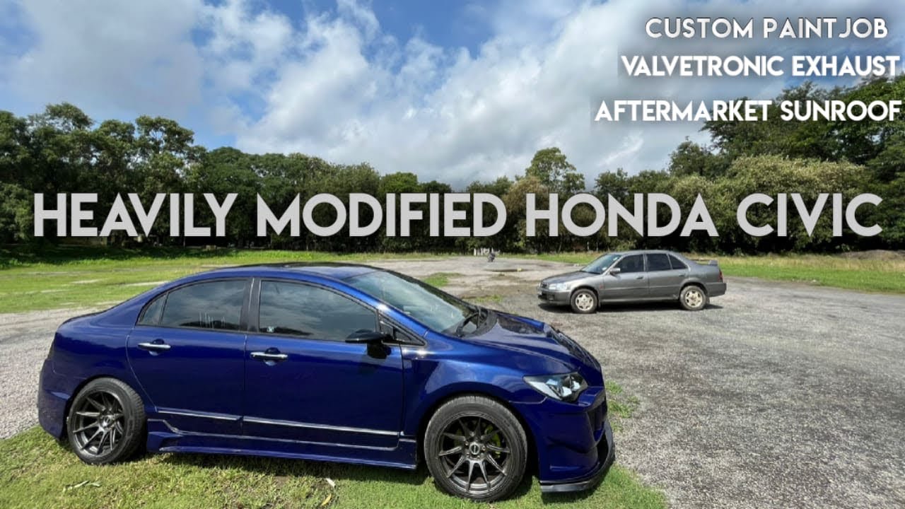 Heavily Modified Purple Honda Civic | Detailed Walk around Video - YouTube