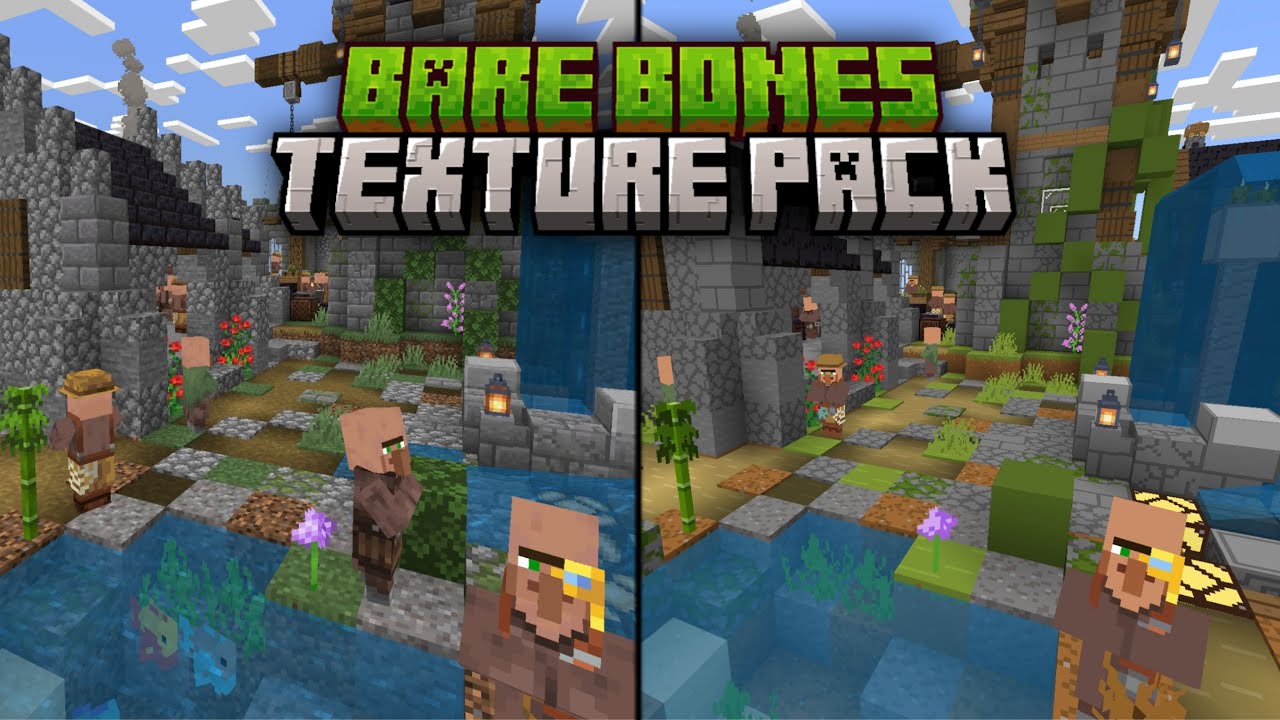 ¡Descarga Bare Bones GRATIS para Minecraft Bedrock 1.21.X! - YouTube
