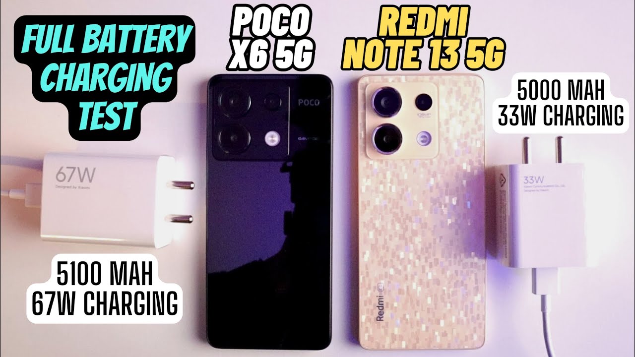 Poco X6 5G VS Redmi Note 13 5G : Full Battery Charging Test From 0 To ...
