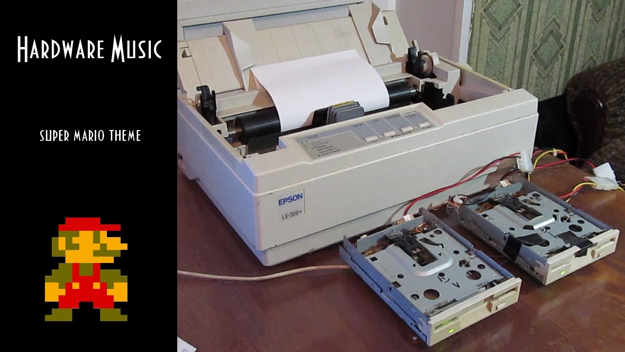 Super Mario Theme on Dot matrix printer and Floppy drives - YouTube