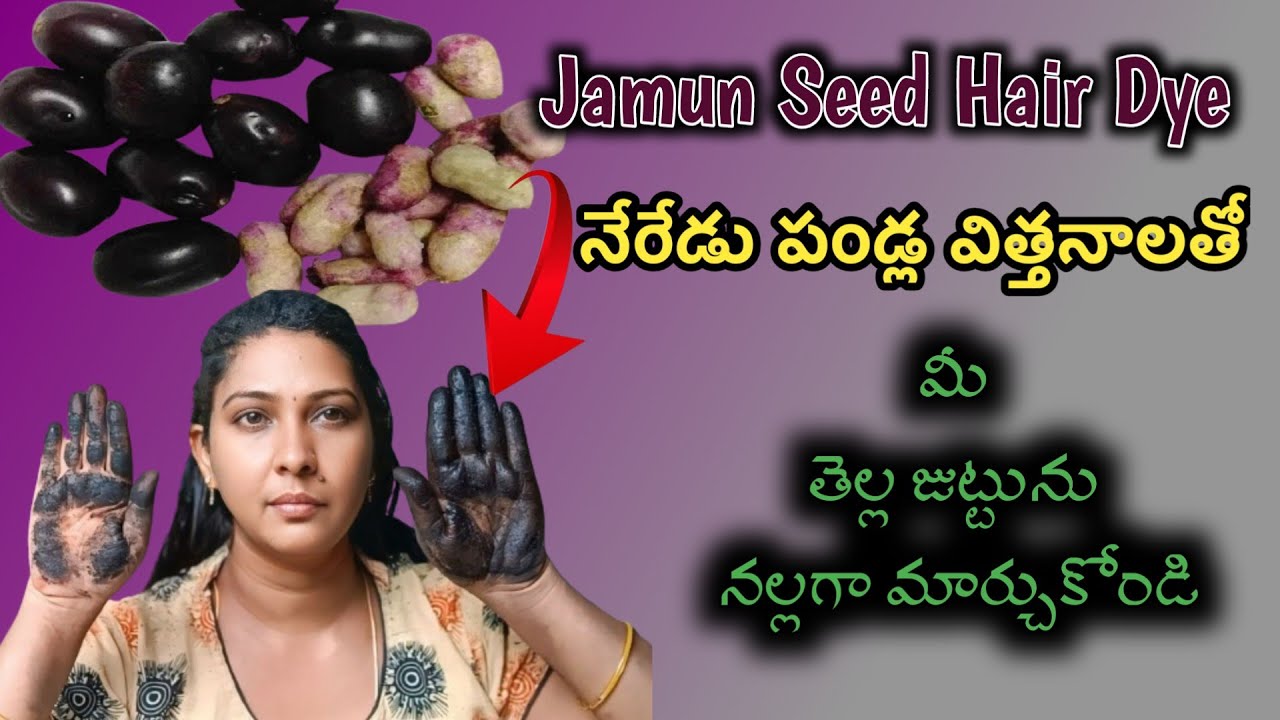 How To Make Jamun Seed Hair Dye//Natural Hair Dye in telugu//Surya's ...