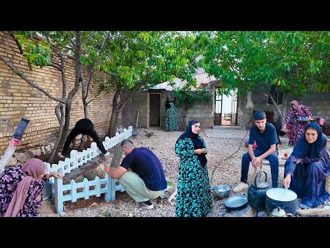 Installing Concrete Fences Around Milad’s Garden🏡 | Milad Agrees to Amir’s Migration with the goats.