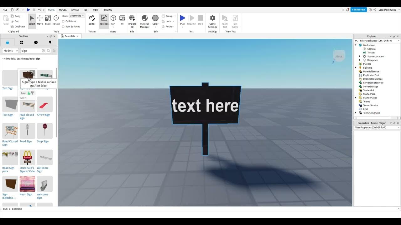 How To Add Text to a sign in Roblox Studio! - YouTube