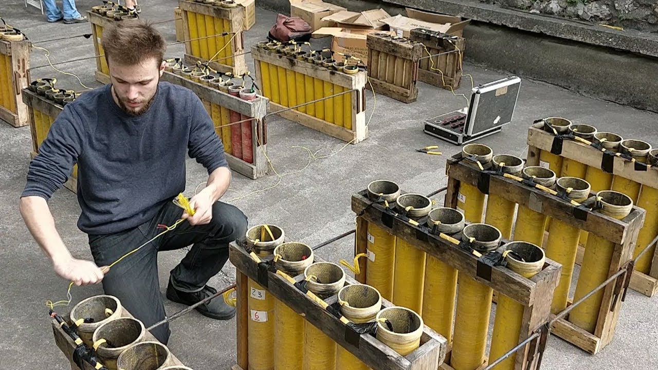 I'm back! Professional firework set up - YouTube