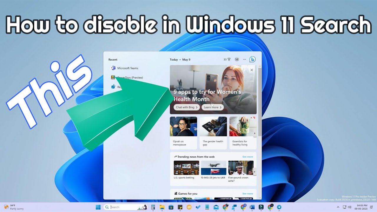 How to disable search highlight on Windows 11 Search Menu | Windows 11 ...