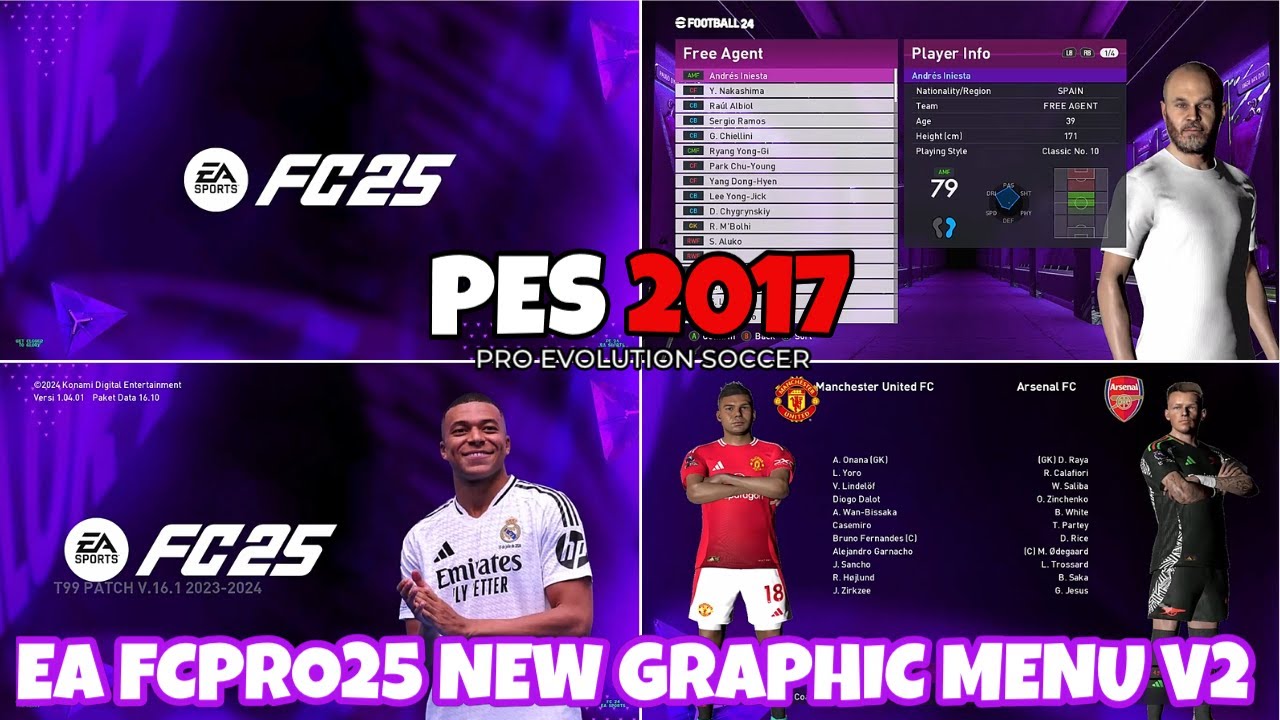 PES 2017 EA FCPRO25 NEW GRAPHIC MENU V2 - YouTube