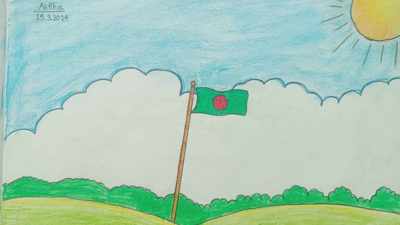Bangladesh Bijoy Dibosh Scenery Drawing | Victory Day Scenery | Aktiha ...