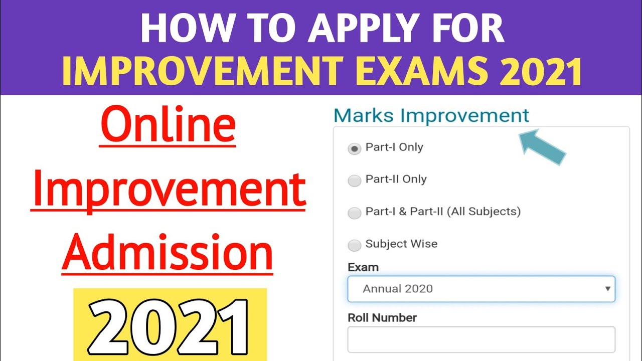 How to Apply for Improvement Exams 2021 | Online Improvement Admission ...