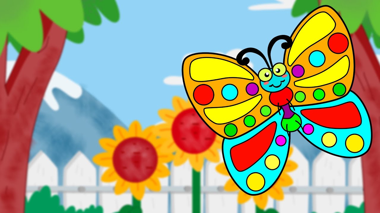 How to Draw a Butterfly | Animation and Drawing Coloring - YouTube
