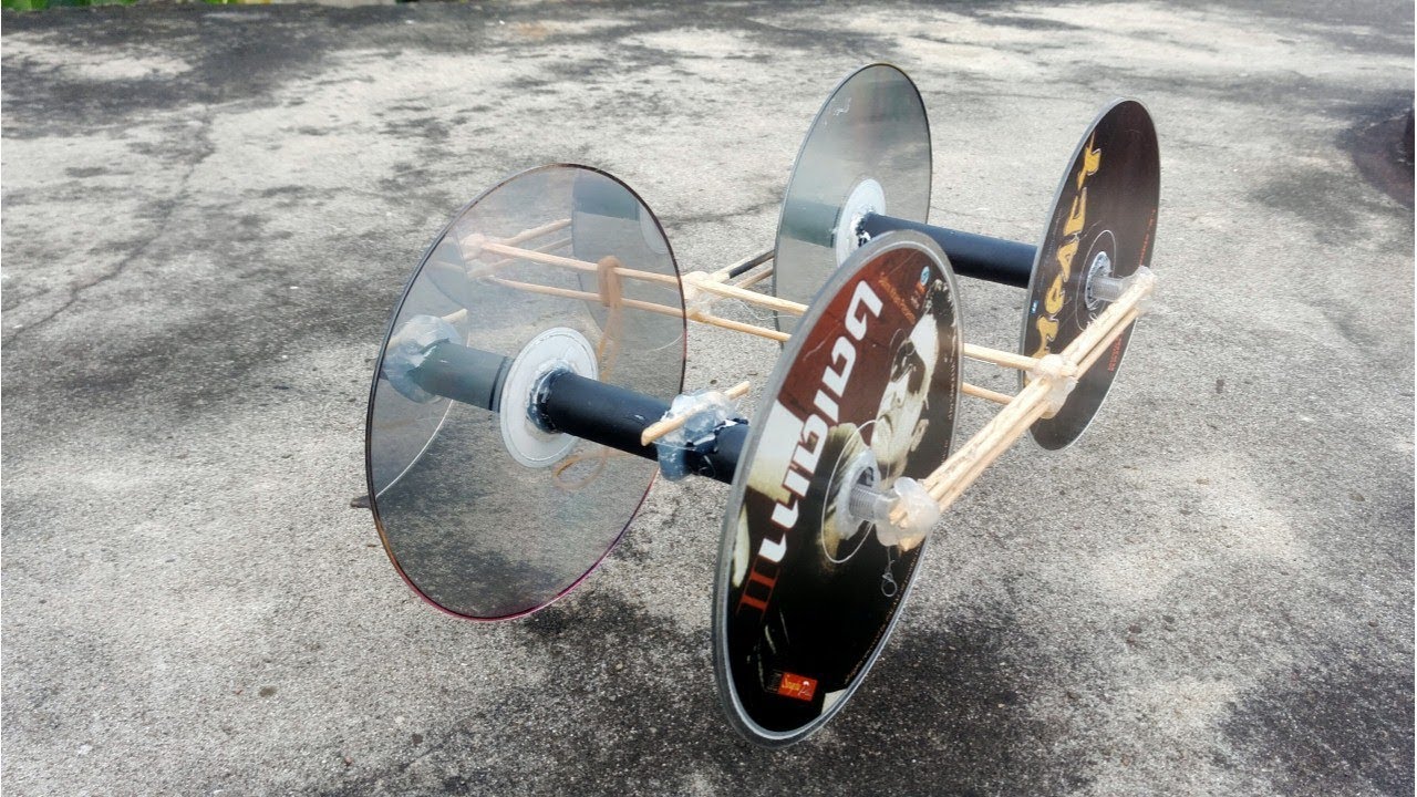 Make kids Car toys With Recycle CD Disc - YouTube