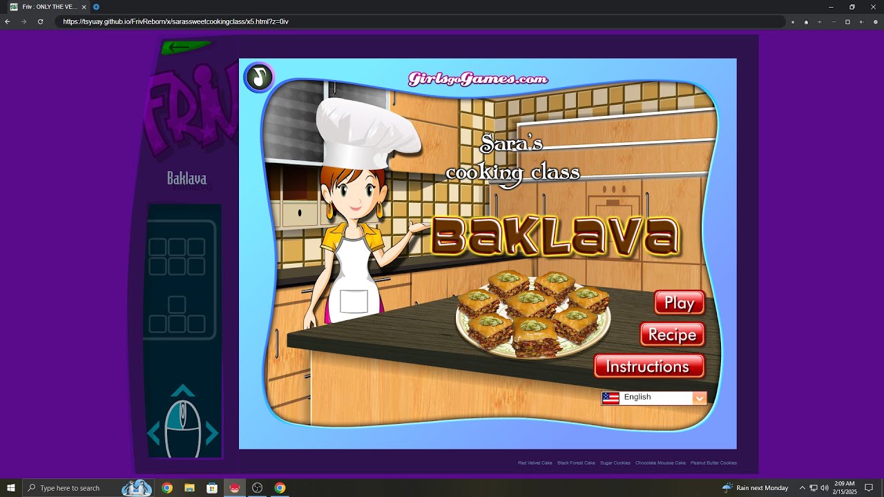 Sara's Sweet Cooking Class "Baklava" Gameplay On Friv Classic - YouTube