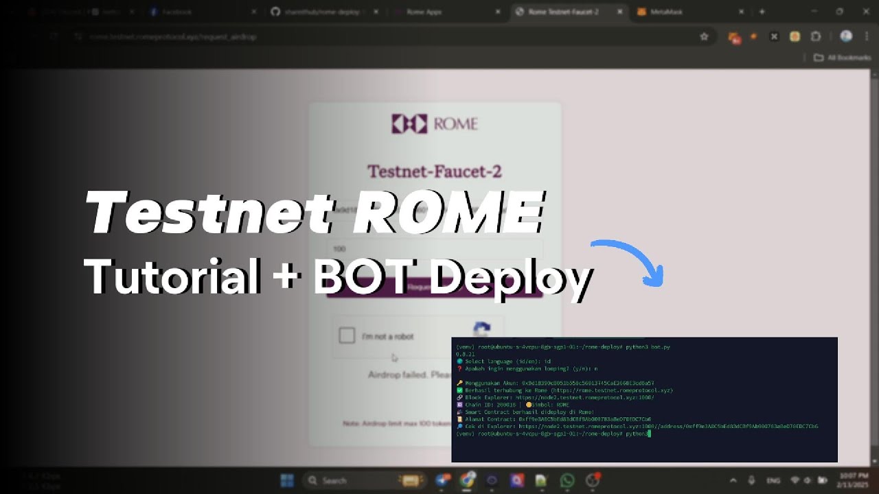 Guide Lengkap! Cara Menjalankan Testnet ROME & Bot Auto Deploy 🔥 #rome ...