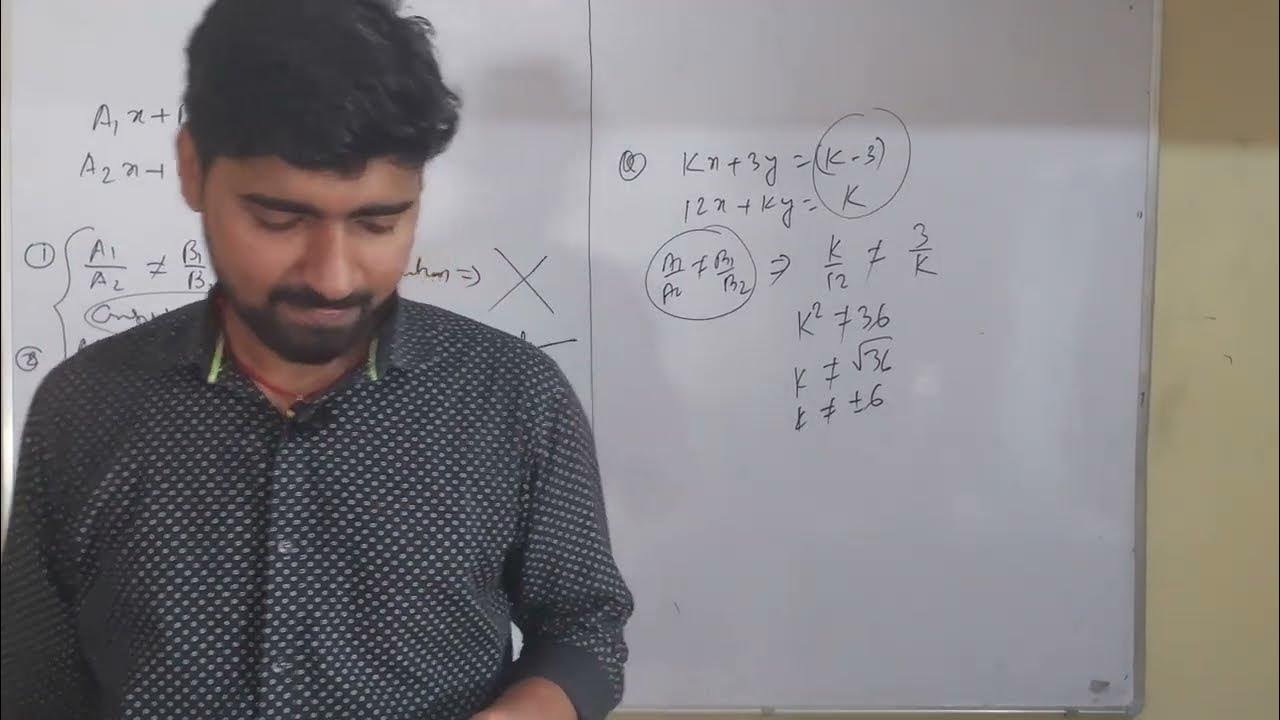 #L-9#Linear equation in two variable # condition for unique, many and ...