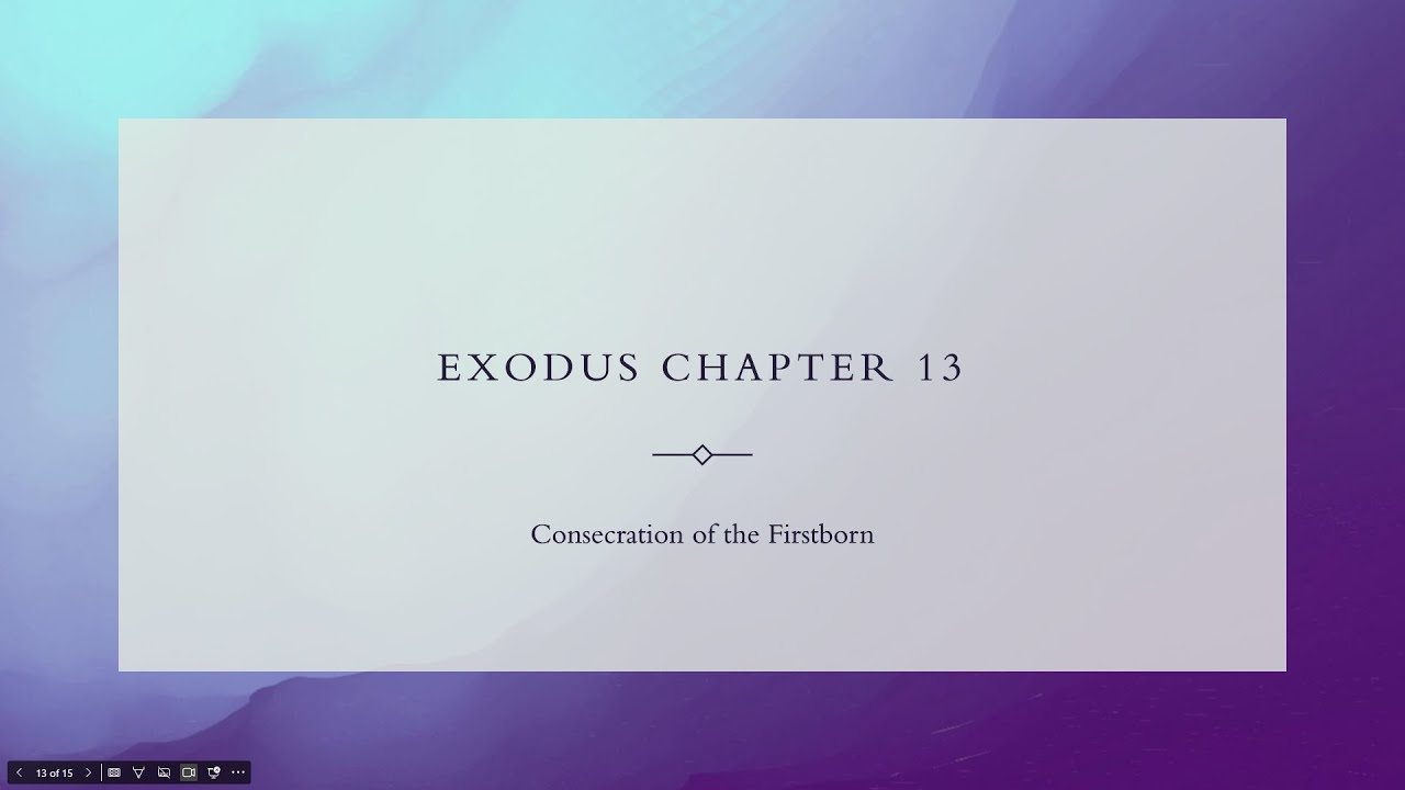 Exodus Chapter 13 - YouTube