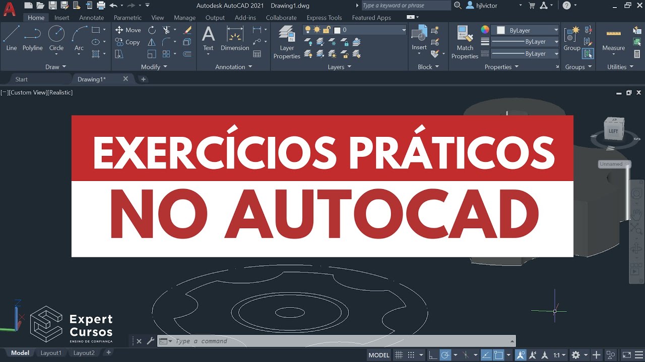 Exercício prático de AutoCAD (nível básico) - YouTube