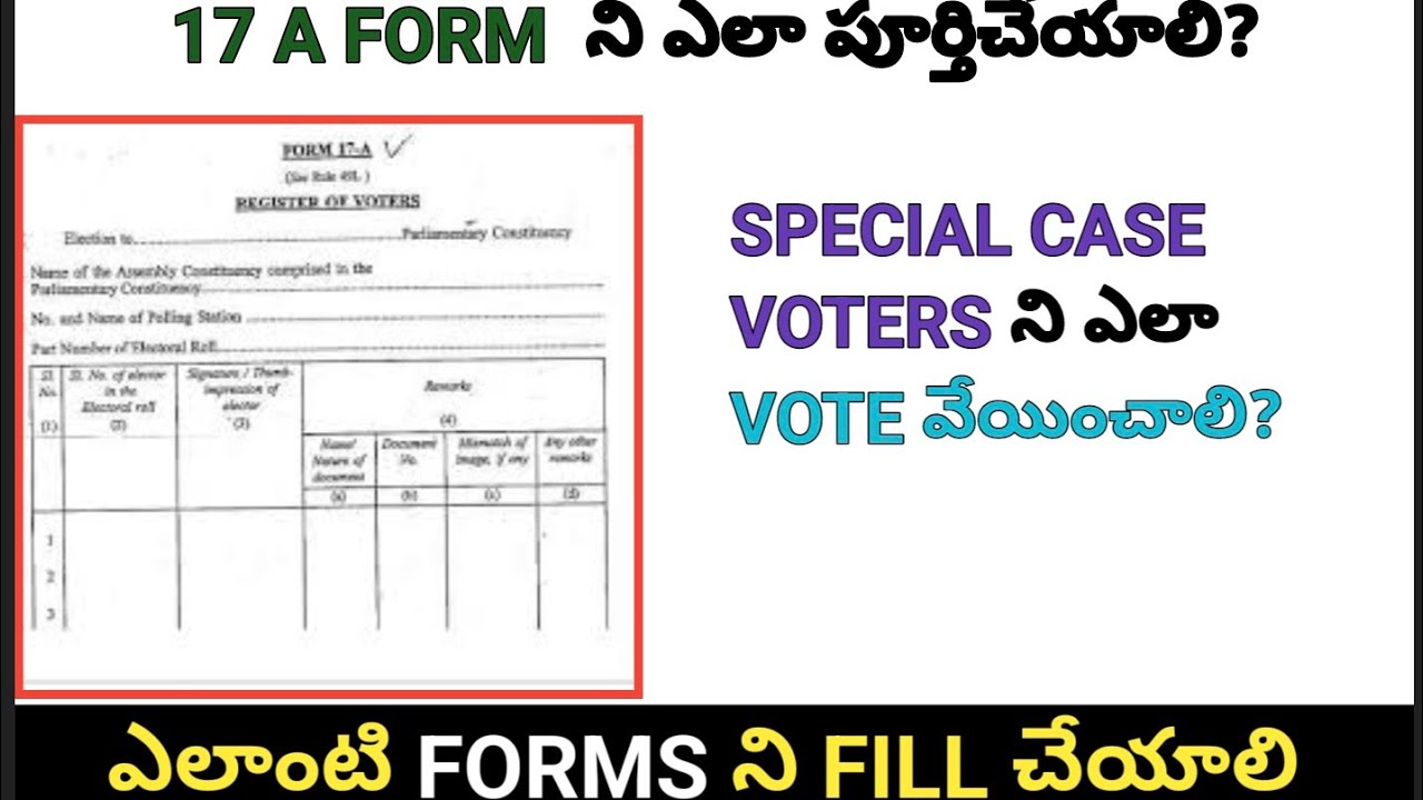 General elections || 17 A register || special case voters Issues and ...