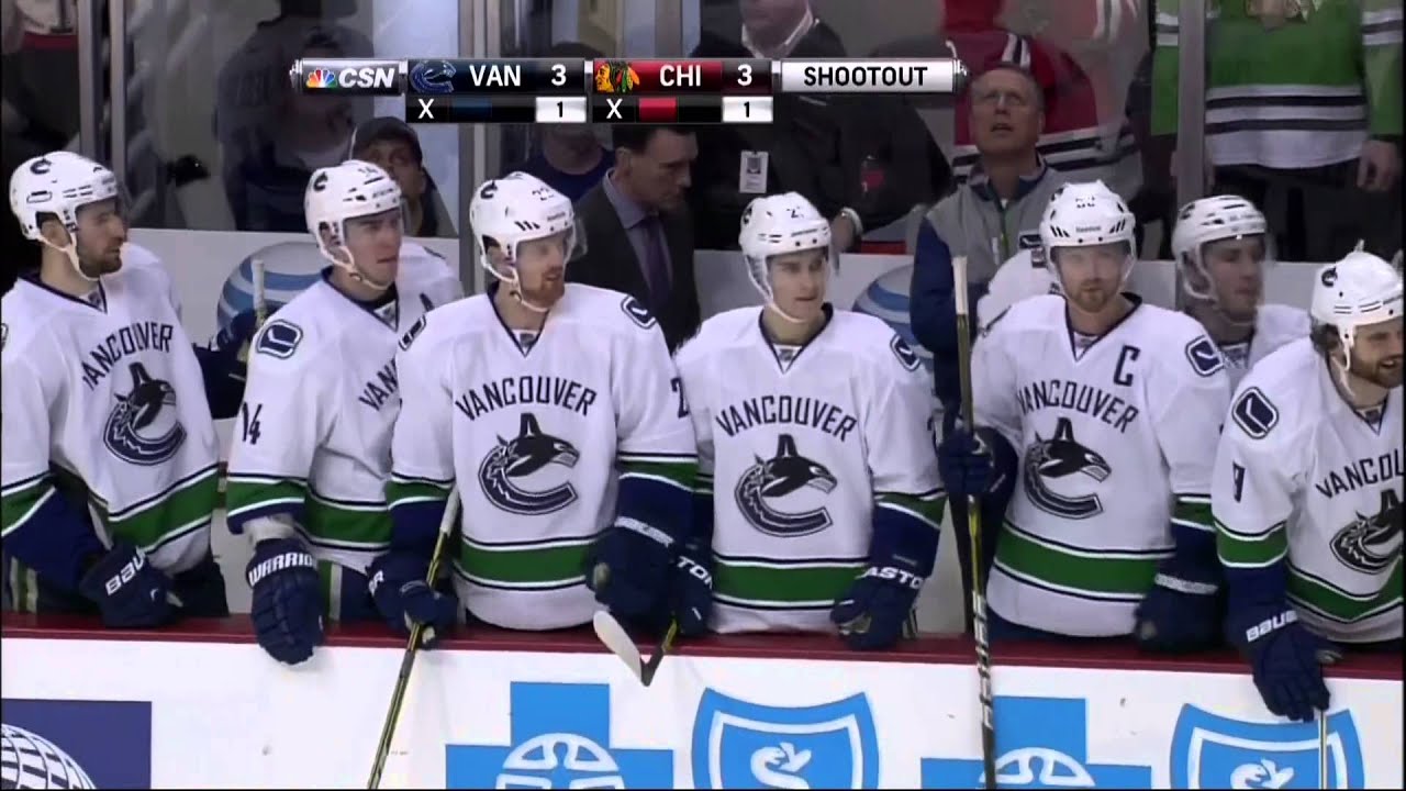 Shootout Feb 19 2013 Vancouver Canucks vs Chicago Blackhawks NHL Hockey ...