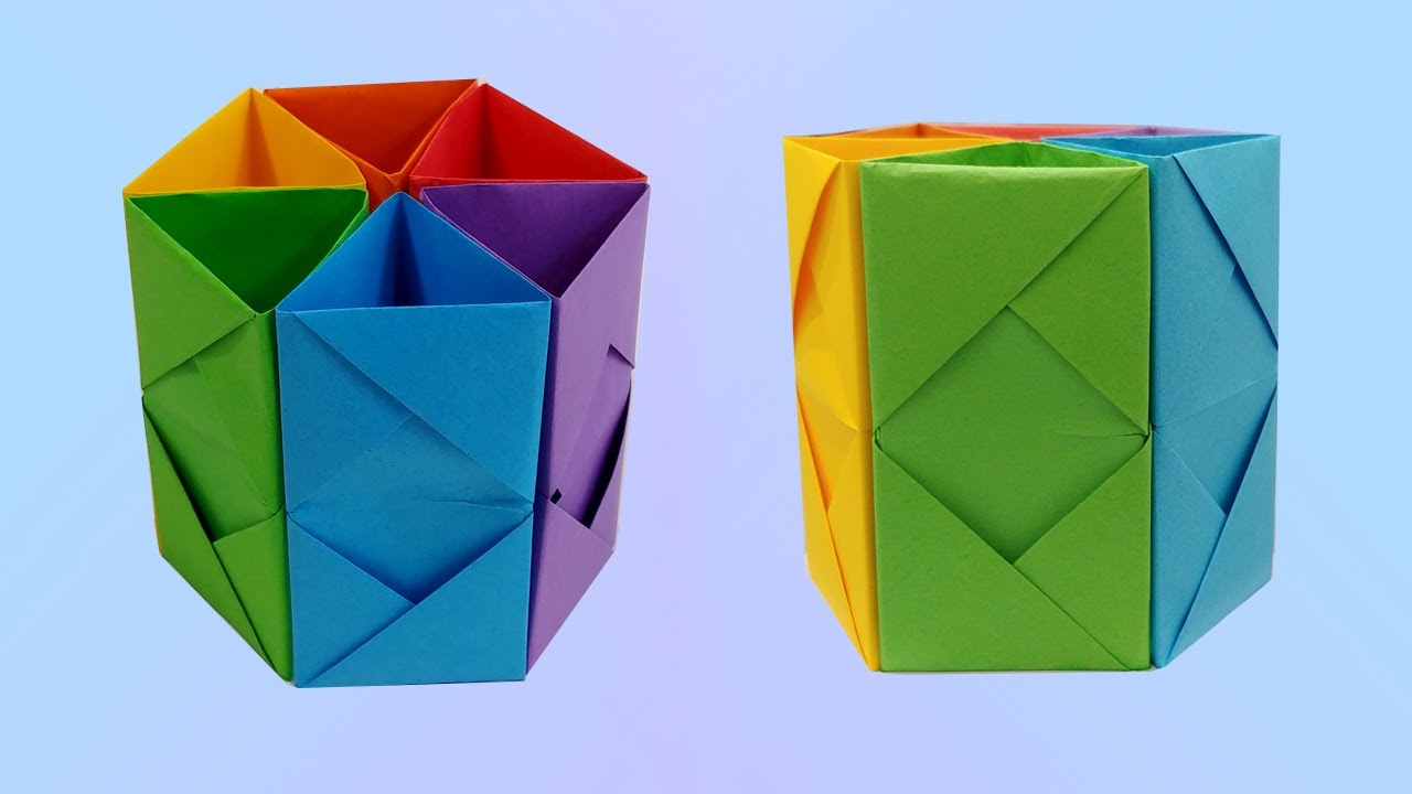 How to make Triangular Prism Origami , Paper Pencilcase #origami # ...