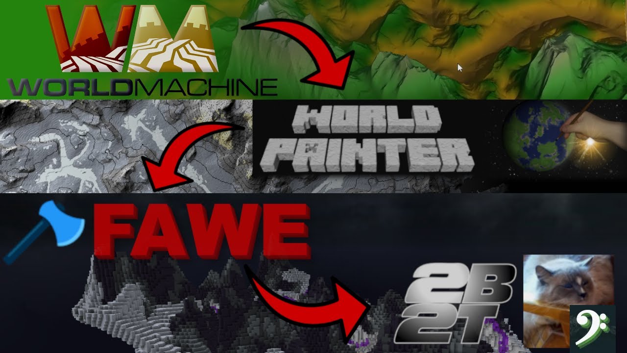 Minecraft Terraforming: WorldMachine - WorldPainter - WorldEdit - Baritone pipeline - YouTube