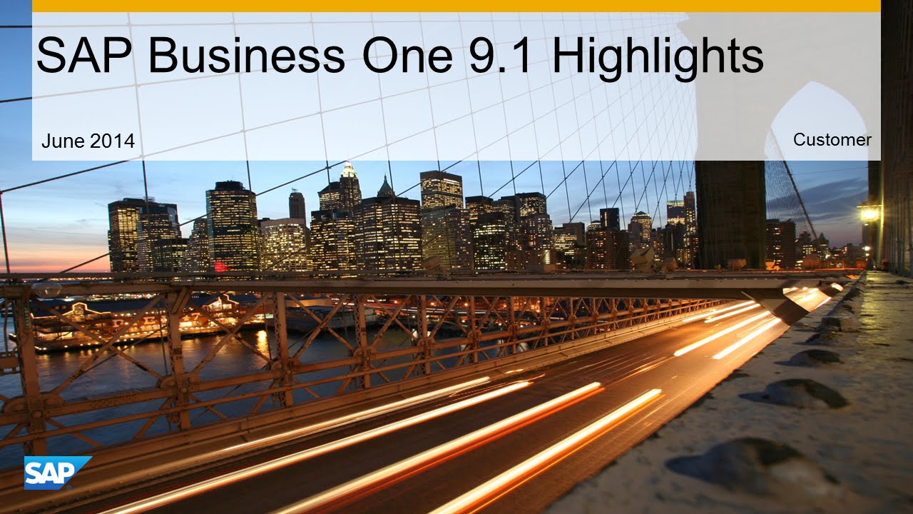 SAP Business One 9.1 Highlights - YouTube