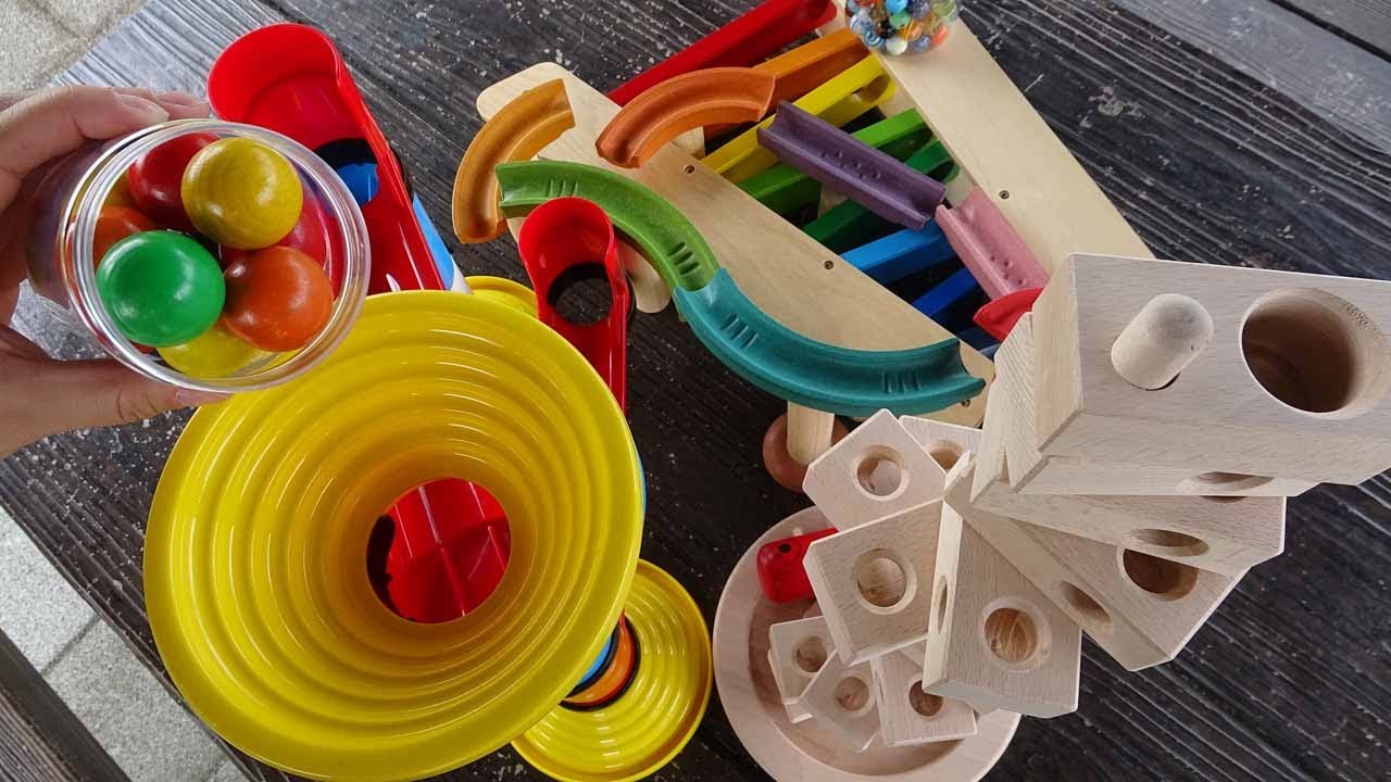 Marble Run Race 4 Slope Course ☆ Marble & Wind Sound - YouTube