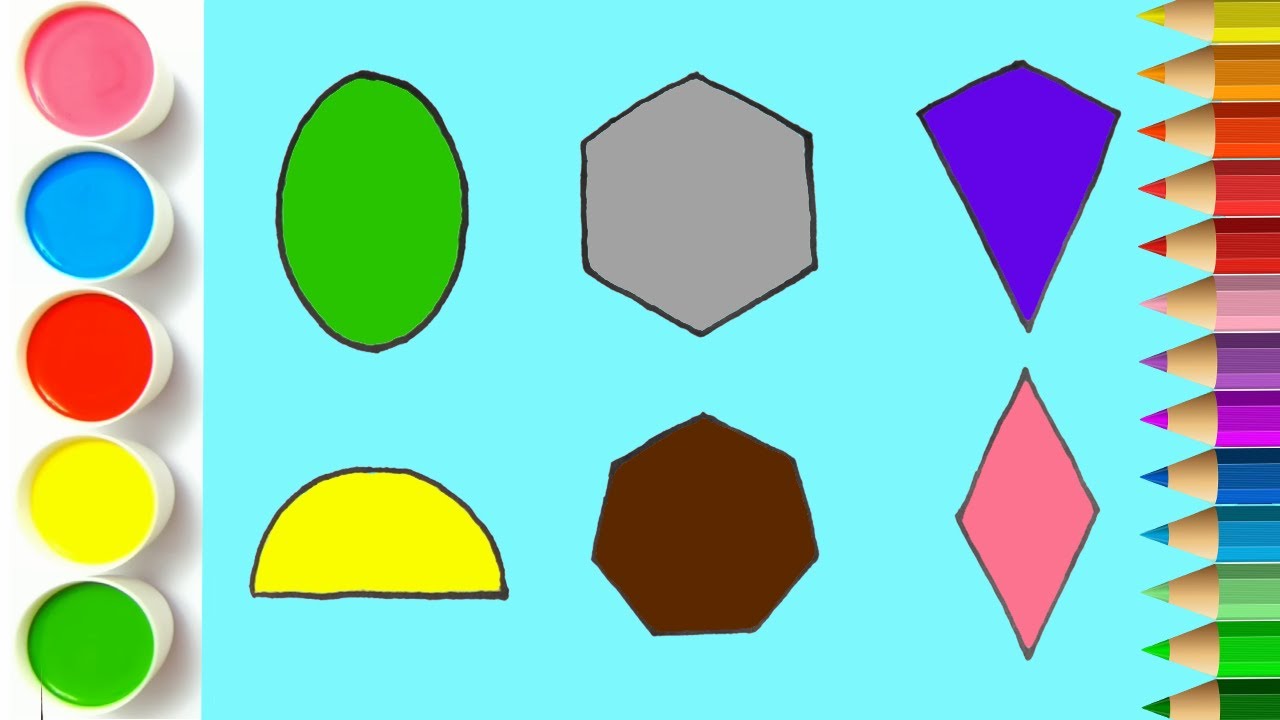 How to Draw 2D Shapes | 2D Shapes Drawing, Painting, Coloring for kids ...