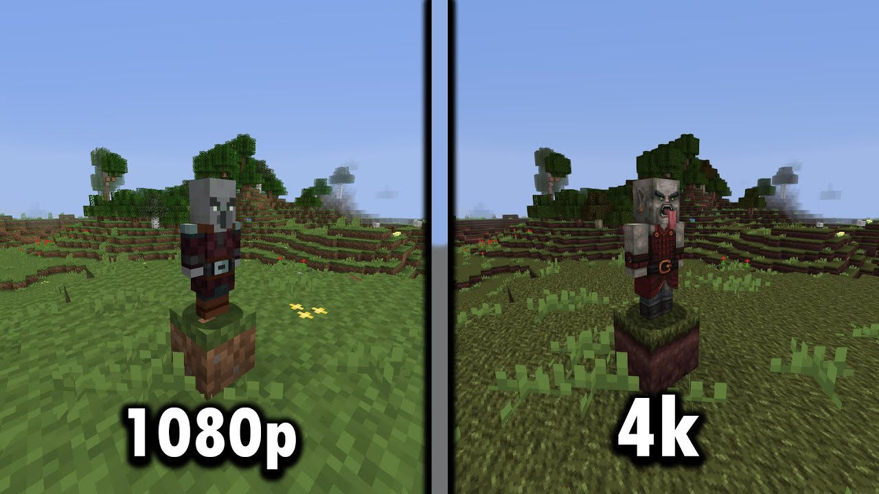minecraft mobs in 144p vs 1080p vs 4k - YouTube