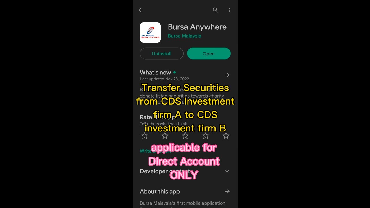 Transfer Share Securities from a CDS to another CDS under your own name ...