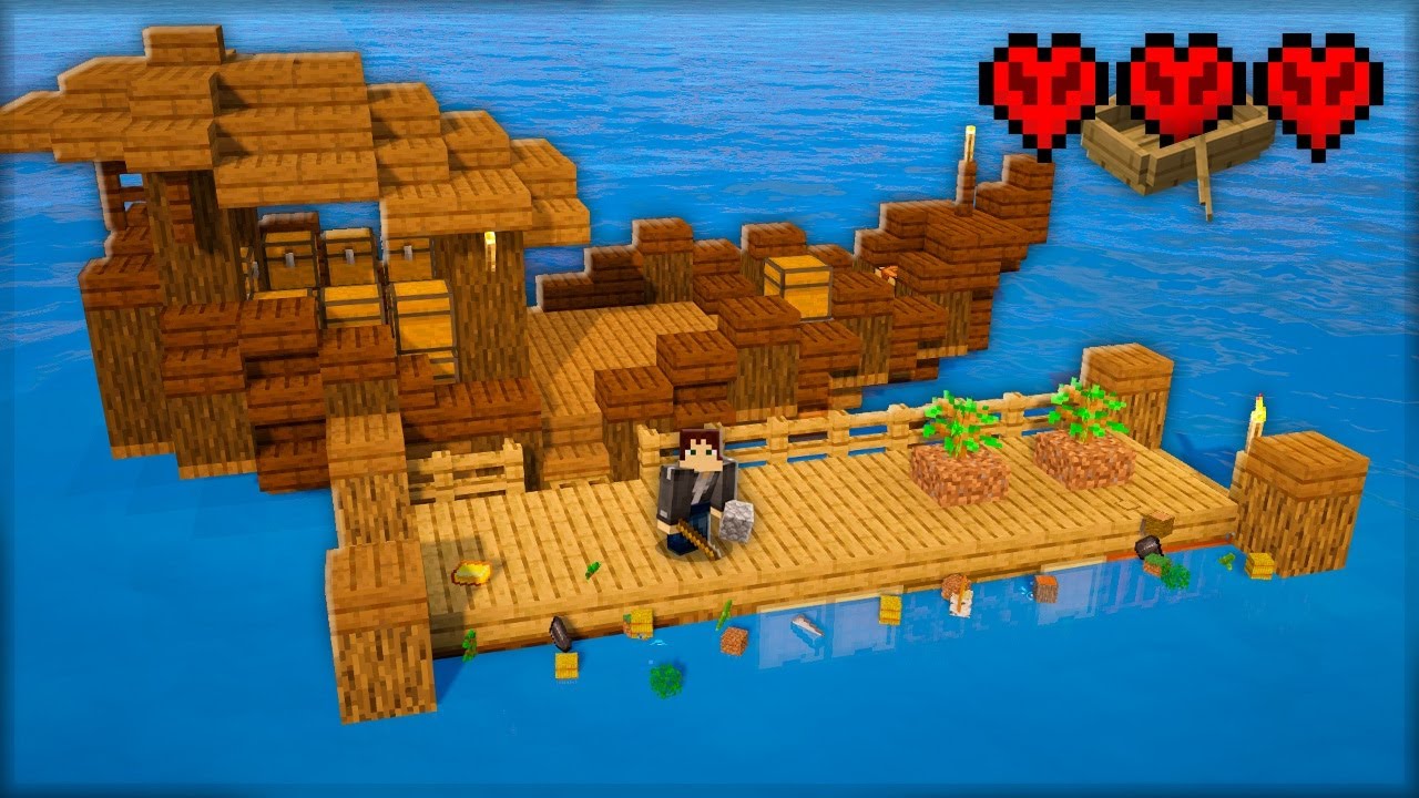 FIZEMOS UM BARCO EM APENAS UM RAFT no MINECRAFT #02 - YouTube