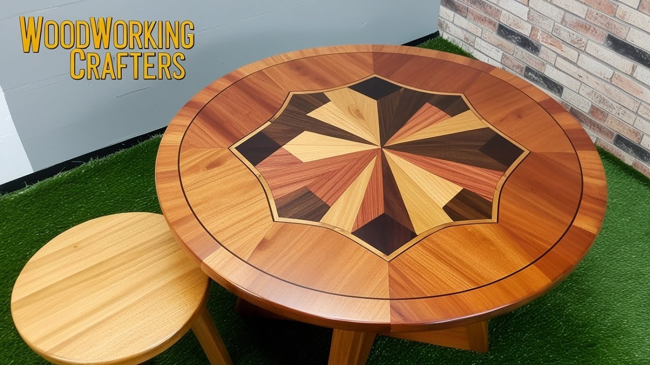 Crafting a beautifully crafted round table. Amazing woodwork project ...