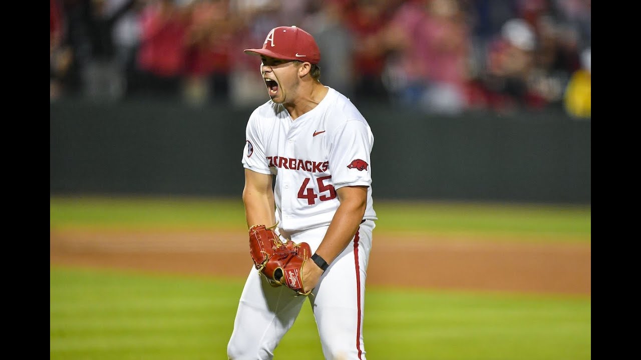 Arkansas baseball players Hudson White, Jared Sprague-Lott and Gage ...