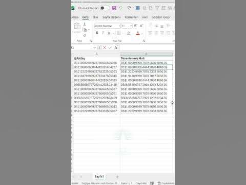 Excel'de IBAN No Hızlı Doldurma ile Düzenleme #shorts #excel #exceltricks - YouTube