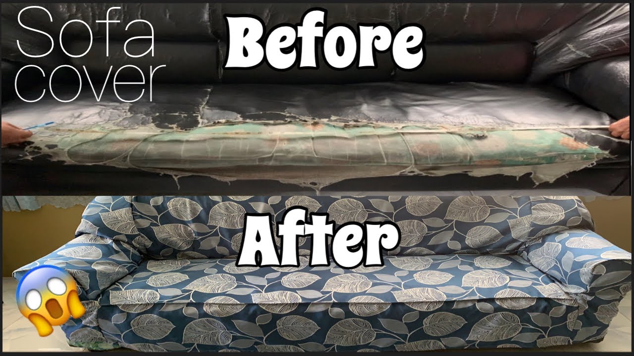 SOFA COVER CUTTING AND STITCHING || DIY - YouTube