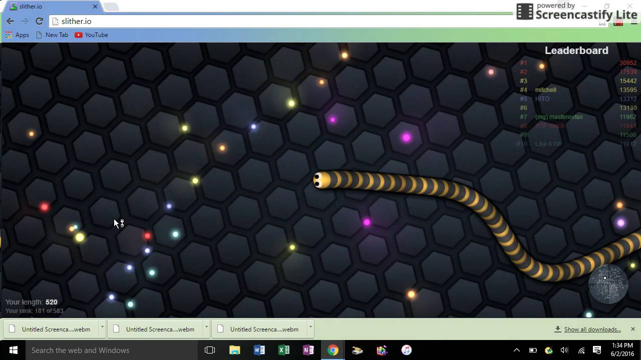 Slither.io Eat all the snakes - YouTube